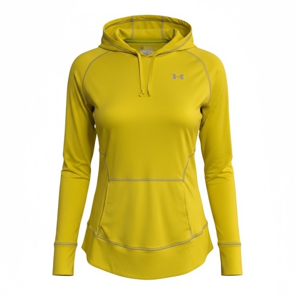 Under Armour | Tops | Under Armour Heatgear Green Semi Fitted Hoodie ...